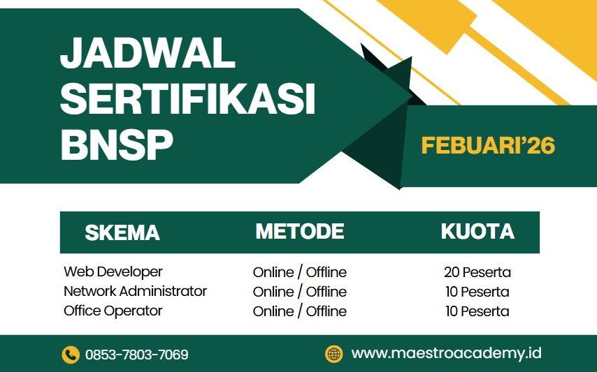 Jadwal Sertifikasi BNSP Februari 2026 Resmi